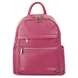 Samantha Look Damen Cityrucksack, pink, Leder, Rindsleder, Rucks&auml;cke, echt Leder, Made in Italy