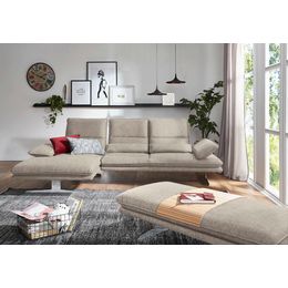 Ecksofa W.Schillig, B:291cm H:94cm T:164cm, braun, Flachgewebe S22 (100% Polyester), Wohnzimmer, Sofas, "broadway, Designsofa mit tollem Sitzkomfort,