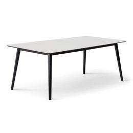 Esstisch, B:210cm H:74cm T:100cm, wei&szlig;, HAMMEL FURNITURE, Tischplatte: Weiss Laminat (schwarzer Rand), Gestell: Massive Esche., Wohnzimmer, Tische,