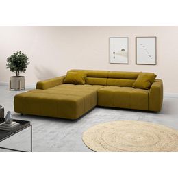 Ecksofa 3C CANDY, B:258cm H:68cm T:217cm, gr&uuml;n, 95% Polyester, 5% Nylon, Wohnzimmer, Sofas, "Denver auch mit Cord- und Easy care-Bezug,