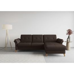 Sit & More Ecksofa SIT & MORE, B:268cm H:90cm T:176cm, braun, Wohnzimmer, Sofas, "G&ouml;teborg", Sitztiefenverstellung und Federkern, wahlweise mit Bettfunktion