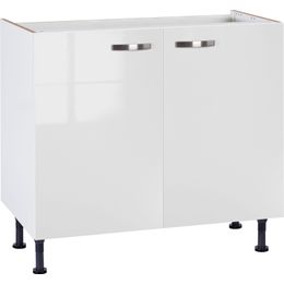 Sp&uuml;lenschrank KOCHSTATION, B:90cm H:87cm T:58,4cm, wei&szlig;, K&uuml;che, Schr&auml;nke, "KS-Cara", Breite 90 cm