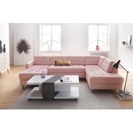 Sit & More Wohnlandschaft SIT & MORE, B:294cm H:80cm T:196cm, rosa, Luxus-Microfaser ALTARA NUBUCK (100% Polyester) / Struktur fein (100%