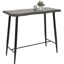 Bartisch Hela, B:120cm H:108cm T:60cm, grau, Tische, "GABI", Baumkantentisch, 120 cm Breite, Industrial Design, Wildeiche oder Grau