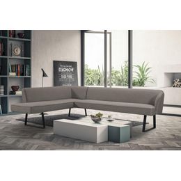 Eckbank, B:249cm H:83cm T:157cm, bunt, exxpo - SOFA FASHION, Esszimmer, Sitzb&auml;nke, "Americano", mit Keder und Metallf&uuml;&szlig;en, Bezug in verschiedenen