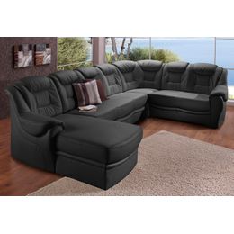Sit & More Wohnlandschaft SIT & MORE, B:327cm H:94cm T:217cm, schwarz, PRIMABELLE-Microfaser (100% Polyester);SOFTLUX-Kunstleder;NaturLEDER (echtes Rindsleder),
