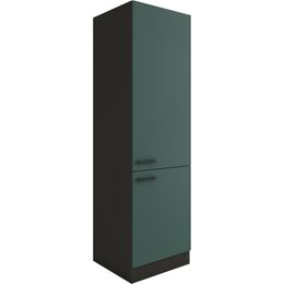 Hochschrank Optifit, B:60cm H:206,8cm T:60cm, gr&uuml;n, Holzwerkstoff, K&uuml;che, Schr&auml;nke, "Palma", Breite 60 cm, H&ouml;he 206,8 cm, 5 F&auml;cher