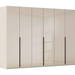 Dreht&uuml;renschrank Rauch, B:301cm H:223cm T:60cmbeige, glas beige (champagner), griffe schwarz, Holzwerkstoff, Schr&auml;nke, "Kleiderschrank Schrank