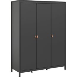 Kleiderschrank Home Affaire, B:149,8cm H:199cm T:58,4cm, schwarz, Holzwerkstoff, Schlafzimmer, Schr&auml;nke, "Madrid, Dreht&uuml;renschrank, Aufbewahrung