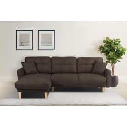 Ecksofa Home Affaire, B:234cm H:89cm T:164cm, braun, Wohnzimmer, Sofas, "TRIPLO optionale Schlafsofa mit Bettkasten, Ma&szlig;e B/T/H: 234/164/89 cm",