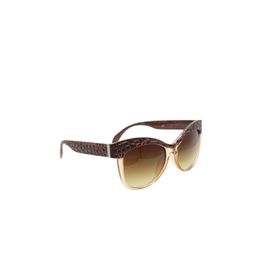 Damen Sonnenbrille "Kroko", braun, Collezione Alessandro, unifarben, Sonnenbrillen, mit Krokobesatz