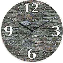 Wanduhr Artland, B:30cm H:30cm T:1,8cm, grau, Wohnzimmer, Wanduhren, "Schiefermauer", wahlweise mit Quarz- oder Funkuhrwerk, lautlos ohne