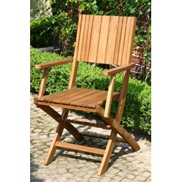 Sessel siena GARDEN, B:50,5cm H:88cm T:57cm, beige, Outdoor, Sessel, "Falun", Akazienholz, klappbar