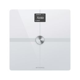 Withings Damen Personenwaage "Body Smart, einschlie&szlig;lich K&ouml;rperfett-/Muskelmasse", wei&szlig;, Glas, B:32,5cm H:2,56cm T:32,5cm, Personenwaagen,