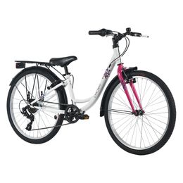 Dacapo Kinderfahrrad "Dacapo Kinderfahrrad 24" Cindy 7 G&auml;nge - Ab 8 Jahre", 32cm, 24 Zoll (60,96cm) hinten: 24 Zoll (60,96cm)wei&szlig;, Fahrr&auml;der