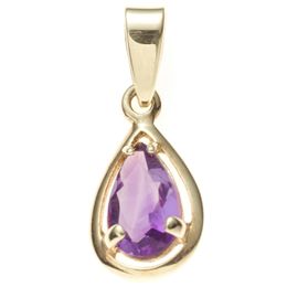 Jobo Damen Kettenanh&auml;nger "Anh&auml;nger Tropfen", Gelbgold 333, gold, Gelbgold 333, Schmuckanh&auml;nger, 333 Gold mit Amethyst