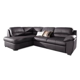 Ecksofa COTTA, B:240cm H:87cm T:89cm, schwarz, Luxus-Microfaser aus 100% Polyester;Luxus-Kunstleder;NaturLEDER (echtes Rindsleder), Wohnzimmer,