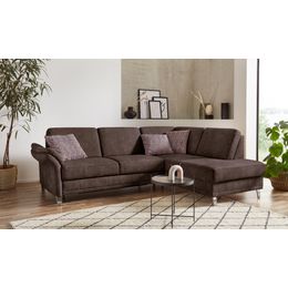 Sit & More Ecksofa SIT & MORE, B:254cm H:89cm T:190cm, braun, Wohnzimmer, Sofas, "Clio L-Form", wahlweise mit Bettfunktion und Bettkasten, inklusive Federkern