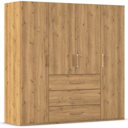 Dreht&uuml;renschrank Rauch, B:201cm H:197cm T:60cm, braun, Holzwerkstoff, Schr&auml;nke, "Kleiderschrank Schrank Garderobe Schlafzimmerschrank EVELYN", in