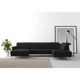 Sit & More Wohnlandschaft SIT & MORE, B:337cm H:84cm T:205cm, schwarz, Sofas, "Bailando U-Form", wahlweise mit Kopfteilverstellung und Vorziehsitz, motorisch
