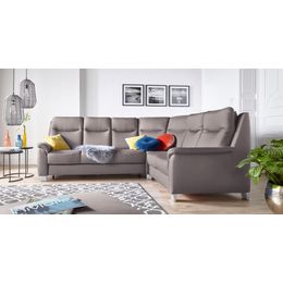 Sit & More Ecksofa SIT & MORE, B:265cm H:104cm T:215cm, grau, Kunstleder SOFTLUX;Luxus-Microfaser (90% Polyester, 10% Polyamid);Flachgewebe (100% Polyester),