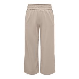 Only Damen Jogger Pants "ONLPOPTRASH-SUKI LIFE MW CULOTTE PNT", beige, Gr. XS, unifarben, Milano Rib, Obermaterial: 63% Viskose, 32% Nylon, 5%