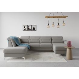 Sit & More Wohnlandschaft SIT & MORE, B:326cm H:85cm T:220cm, grau, 100% Polyester, Sofas, "Sinatra U-Form", optional mit Kopfteilverstellung und