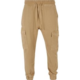 DEF Herren Cargohose "DEF Herren DEF Cargo pants pockets"beige, Gr. 34, unifarben, 100% Baumwolle, Hosen