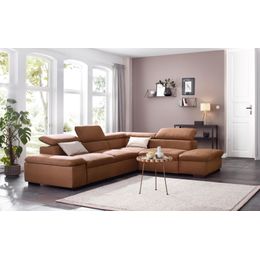 Ecksofa Home Affaire, B:272cm H:73cm T:226cm, braun, 100% Polyester;Luxus-Microfaser weich (9)0% Polyester / 10% Polyamid;Luxus-Microfaser