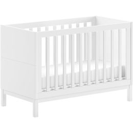 Babybett Vipack, B:66,2cm H:85,2cm L:125cm, wei&szlig;, Holzwerkstoff, Massivholz, Babybetten, "in gradlinigem Design, standfest gebaut, pflegeleichte