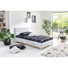Polsterbett, B:110cm L:210cm, wei&szlig;, Westfalia Schlafkomfort, Bezug: Microvelours (100% Polyester);Bonnell-Federkern-Matratzenbezug: 100%