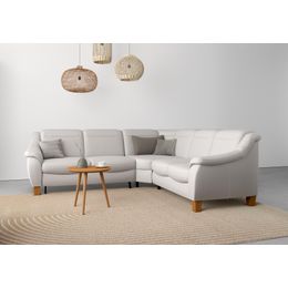 Ecksofa Home Affaire, B:270cm T:250cm, silber, 98% Polyester 2% Polyamid, Wohnzimmer, Sofas, "Caldera L-Form", Federkern, wahlweise mit
