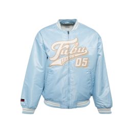 Fubu Herren Allwetterjacke "Fubu Herren FM232-006-2 Fubu Varsity Reversible Satin Jacket"lightblau, creme, sand, Gr. M, mehrfarbig, 100% Polyester,