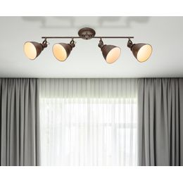 Globo LIGHTING Deckenstrahler "GIORGIO", 1 Stk., braun, K&uuml;che, Leuchten, Spot/rostfarben/innen wei&szlig;/LxBxH: 800x150x200mm