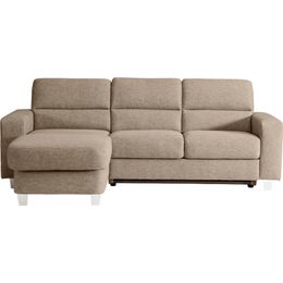 Ecksofa Alina, B:281cm H:90cm T:167cm, grau, Struktur TTA (100% Polyester), Wohnzimmer, Sofas, "Ilana", wahlweise mit Bettfunktion und Stauraum