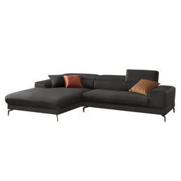 Ecksofa W.Schillig, B:303cm H:70cm T:193cm, grau, Chenille-Flachgewebe R66 (85% Polyester, 15% Nylon), Wohnzimmer, Sofas, "Piedroo, Designsofa mit