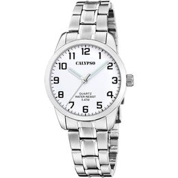 Calypso Watches Damen Quarzuhr "Basic", silber, Armbanduhren, Armbanduhr, Damenuhr, Edelstahlarmband, analog