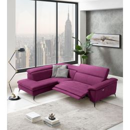 Ecksofa Egoitaliano, B:272cm H:96cm T:203cm, pink, Wohnzimmer, Sofas, "Martine, Multifunktionssofa mit Komfortfunktionen, edel und bequem", mit