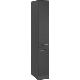 Apothekerschrank KOCHSTATION, B:30cm H:200cm T:60cm, grau, MDF, K&uuml;che, Schr&auml;nke, "KS-Kehl", Breite 30 cm