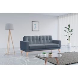 Sit & More 3-Sitzer SIT & MORE, B:215cm H:90cm T:97cm, blau, 100% PES, Sofas, "Lavida"