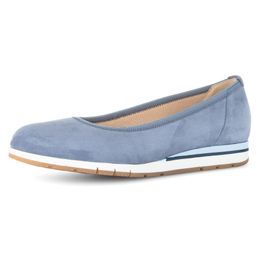 Gabor Damen Ballerina "FLORENZ", Gr. 43, blau, Nubukleder, unifarben, Schuhe, Keilabsatz, Schupfschuh, Komfortschuh in Schuhweite G (=weit)