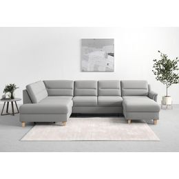 Sit & More Wohnlandschaft SIT & MORE, B:325cm H:90cm T:187cm, grau, Sofas, "Far&ouml; U-Form", inklusive Federkern, wahlweise mit Bettfunktion und Bettkasten
