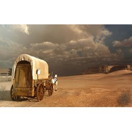 papermoon Fototapete "Western Wagon", B/L: 4m x 2,6m, Bahnen: 8 Stk., bunt, Schlafzimmer, Tapeten