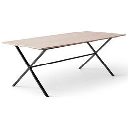 Esstisch, B:165cm H:73,5cm T:90cm, beige, HAMMEL FURNITURE, Tischplatte: Wei&szlig; pigmentiertes, matt lackiertes Eichenfurnier (MDF-Kante natur),