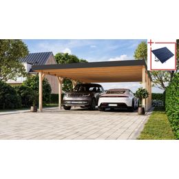 Doppelcarport Karibu, beige, Carports, aus kesseldruckimpr&auml;gniertem Massivholz