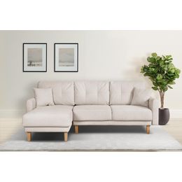 Ecksofa Home Affaire, B:234cm H:89cm T:164cm, beige, 88% Polyester, 9% Rayon, 3% Nylon, Wohnzimmer, Sofas, "TRIPLO optionale Schlafsofa mit