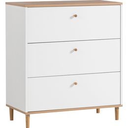 Kommode Schildmeyer, B:80,1cm H:90,4cm T:40cm, wei&szlig;, FSC-zertifizierter Holzwerkstoff, Schlafzimmer, Sideboards, "Hilda", 3 Schubladen