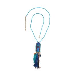Damen Lange Kette "Ava", blau, Basic, Collezione Alessandro, Glas, Halsketten, Modische Quaste