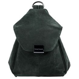 Bruno Banani Damen Cityrucksack, gr&uuml;n, Leder, Rindsleder, unifarben, Rucks&auml;cke, echt Leder