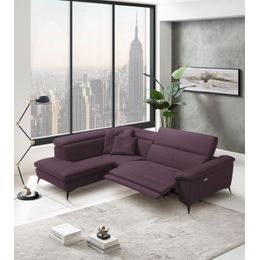 Ecksofa Egoitaliano, B:272cm H:96cm T:203cm, lila, Wohnzimmer, Sofas, "Martine, Multifunktionssofa mit Komfortfunktionen, edel und bequem", mit